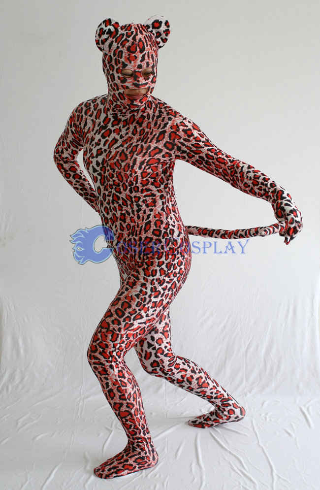 Red Leopard Zentai Costume For Halloween | cosercosplay.com