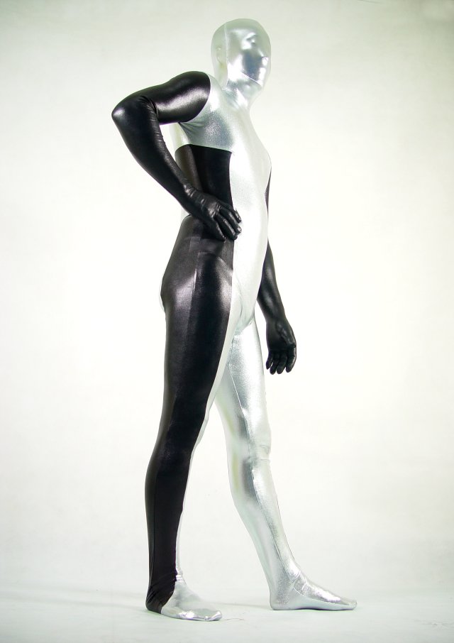 Silver Black Halloween Costume Ideas Zentai | cosercosplay.com